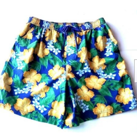 Caribbean Swimwear | Swim | Caribbean Swim Trunks Xl Mens Floral Blue ...